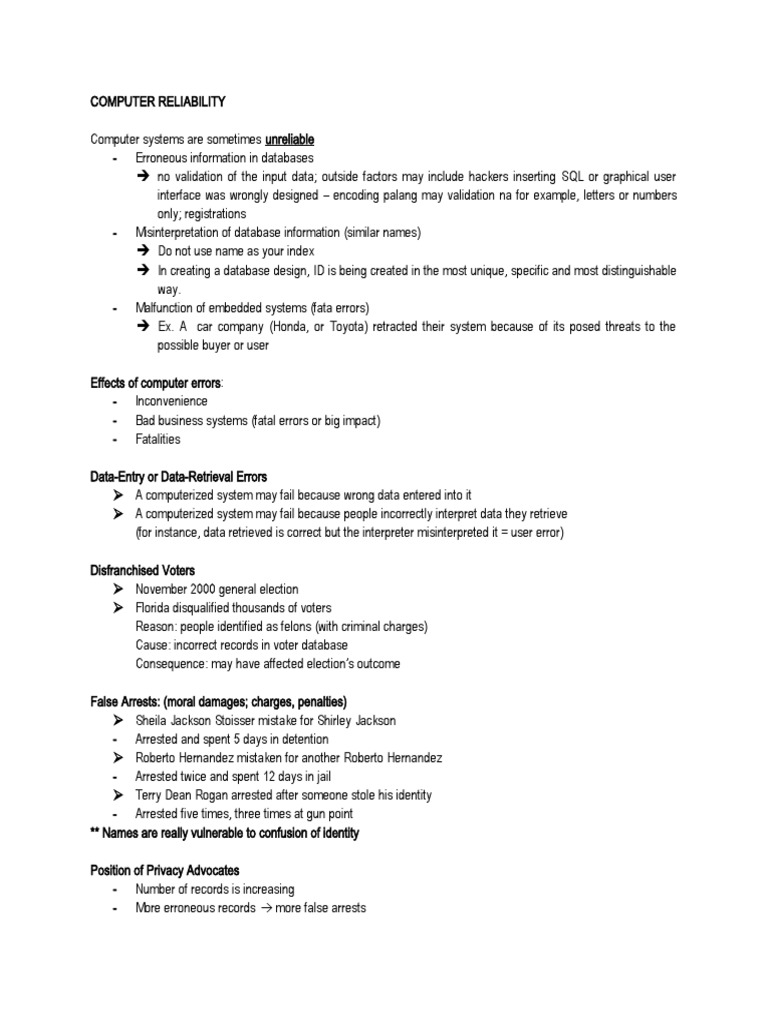 Gee Ch7-Computer Reliability Lecture | PDF | Software Bug | Software