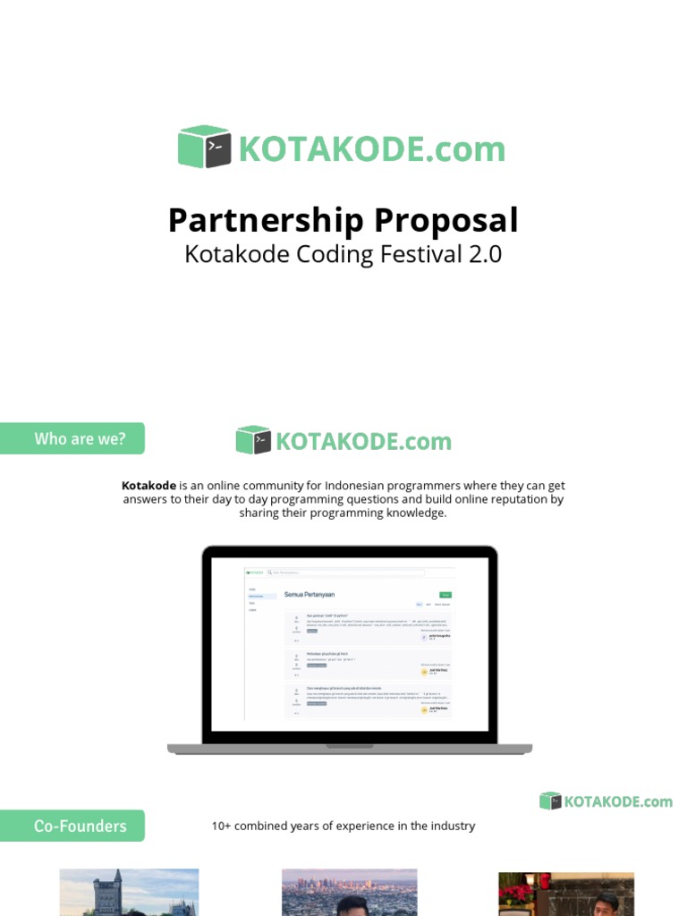 Partnership Proposal Kotakode Coding Festival 2.0 | PDF | Programmer | Computer Programming
