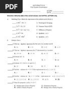 G9 Mathematics Term 4 Exam | PDF | Numbers | Number Theory