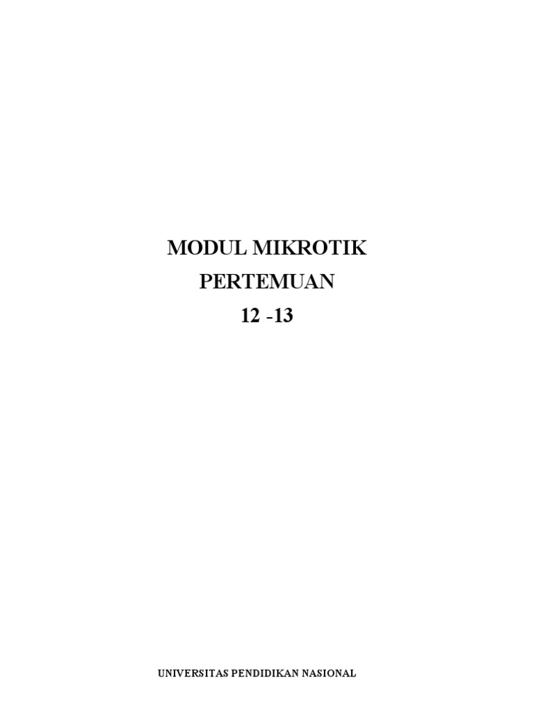 Tutorial Mikrotik | PDF