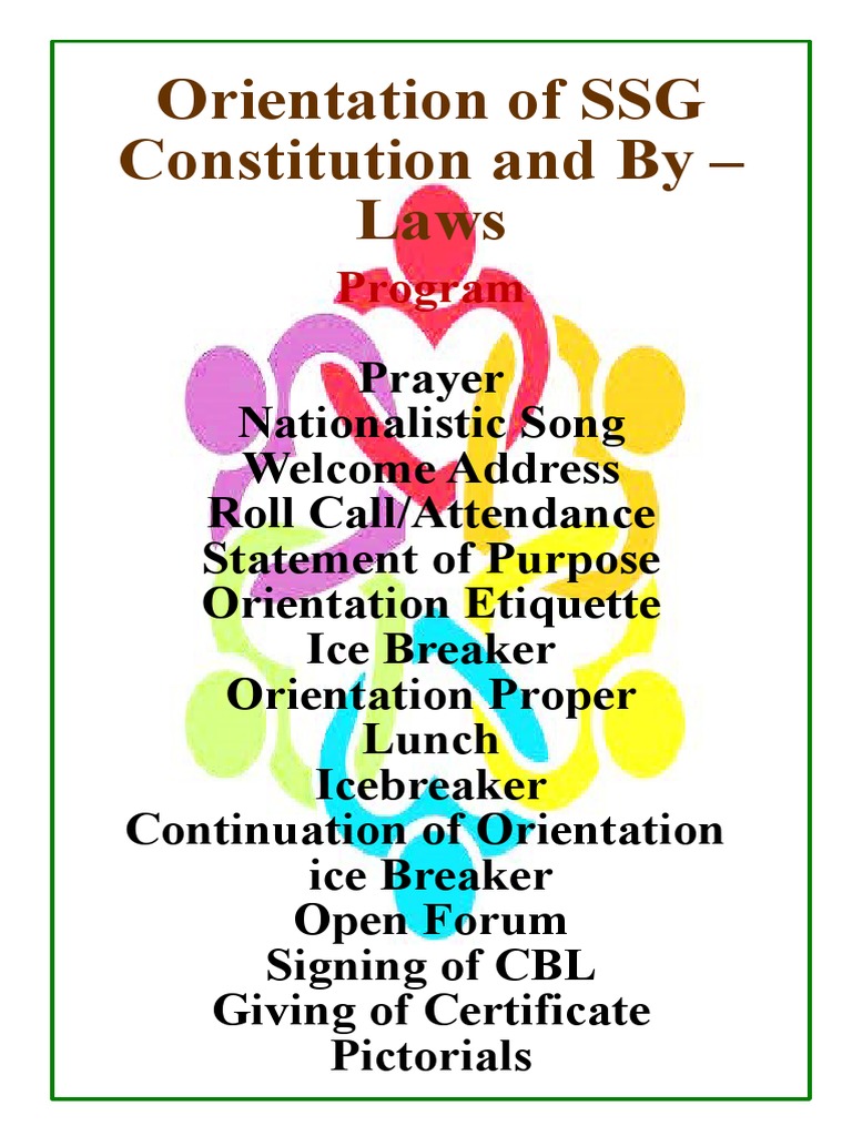 Orientation of SSG Constitution and by - Laws: Program | PDF