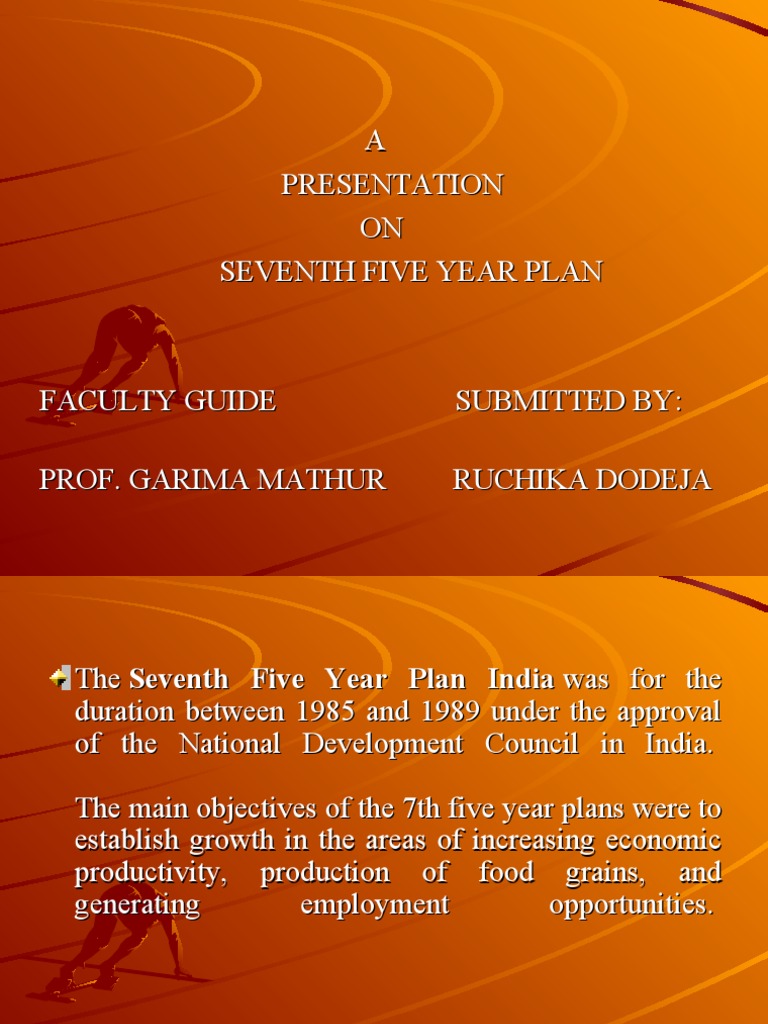 A Presentation ON Seventh Five Year Plan | PDF | Economies