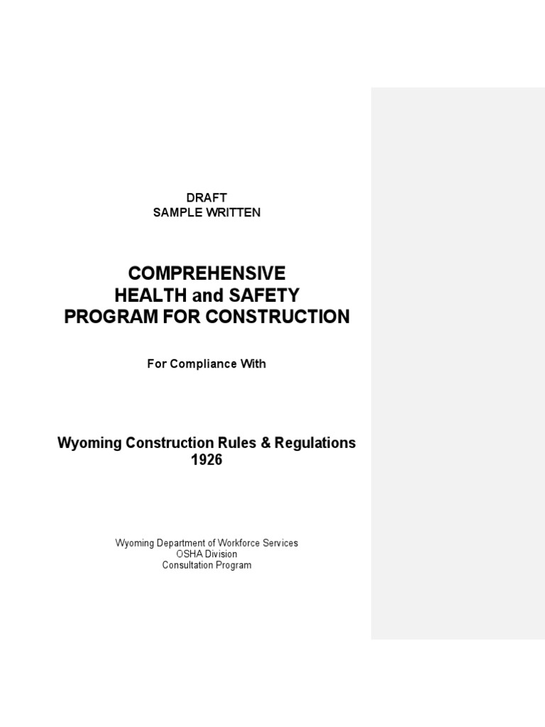 Comprehensive Safety and Health Program Construction | PDF ...