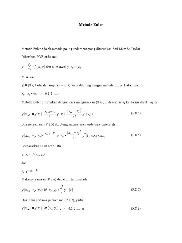 Metode Euler | PDF