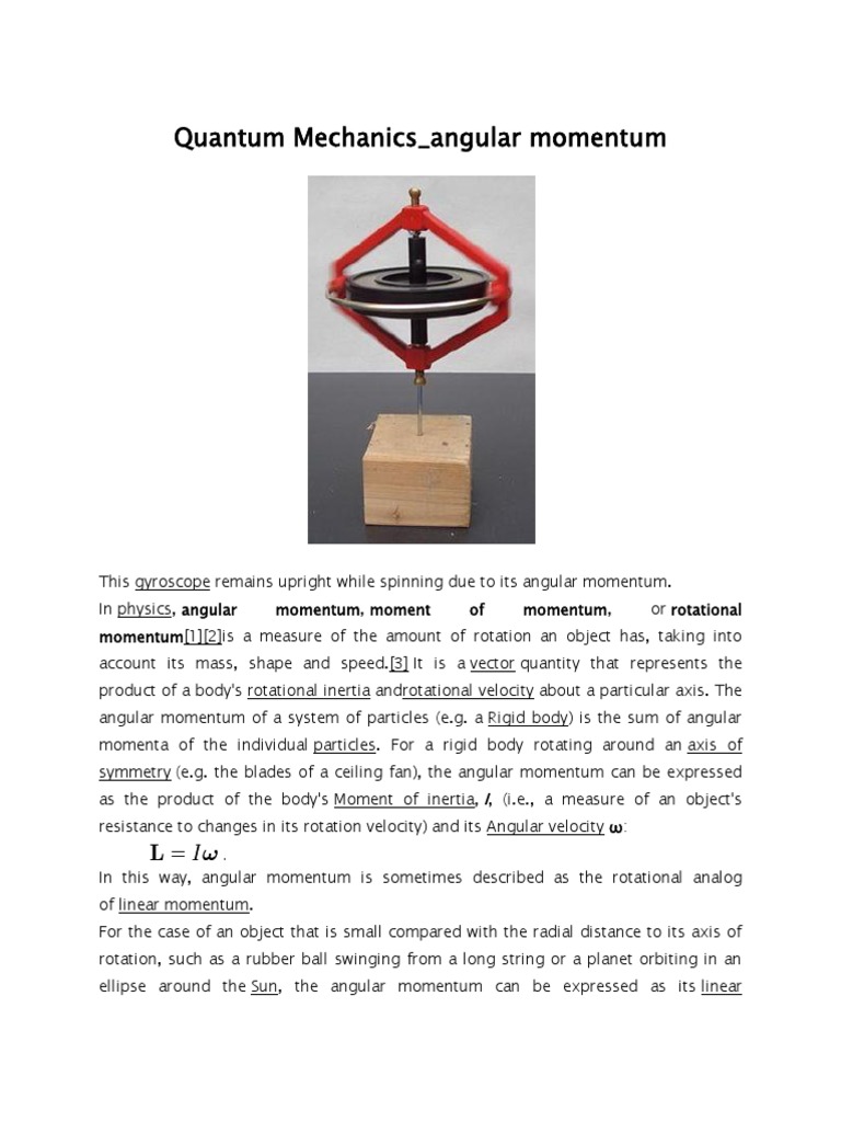 Angular Momentum Explained | PDF | Angular Momentum | Rotation Around A Fixed Axis