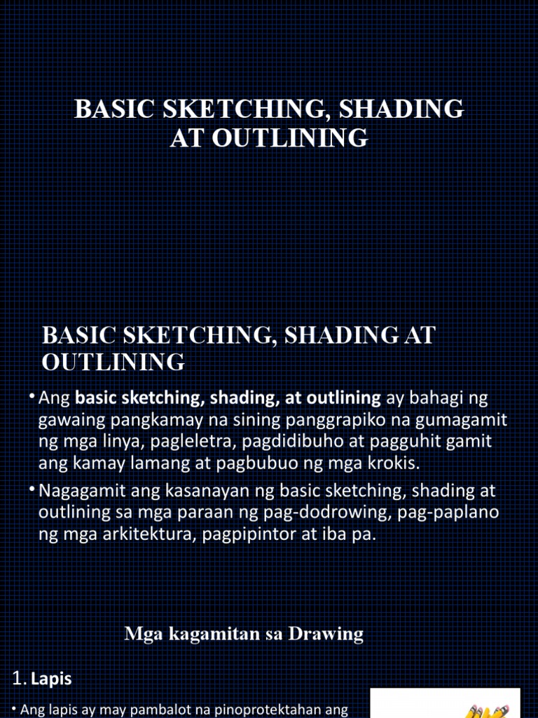 Basic Sketching Shading At Outlining Pdf
