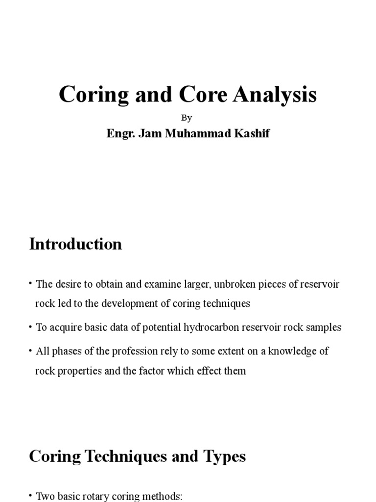 Lecture 4 - Coring Techniques | PDF | Oil Well | Mechanical Engineering
