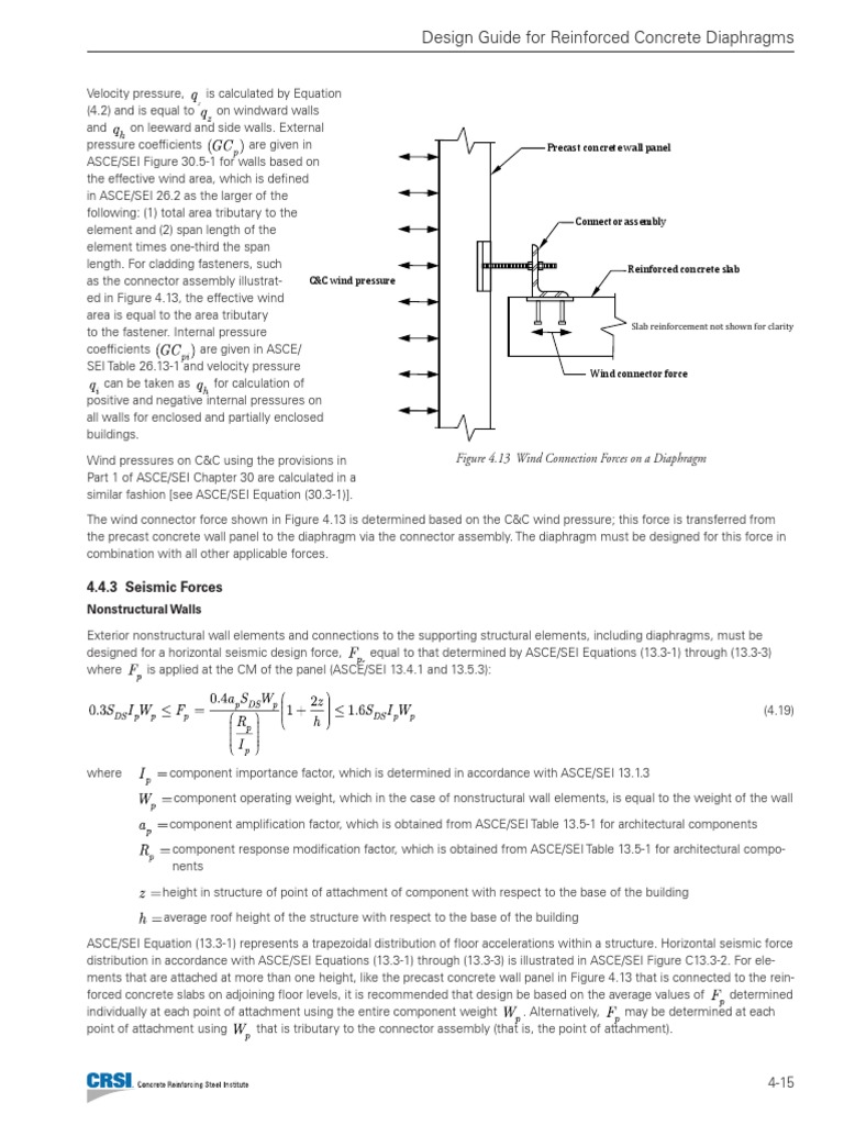 CRSI Manual To Design RC Diaphragms - Part10 | PDF | Force | Wall