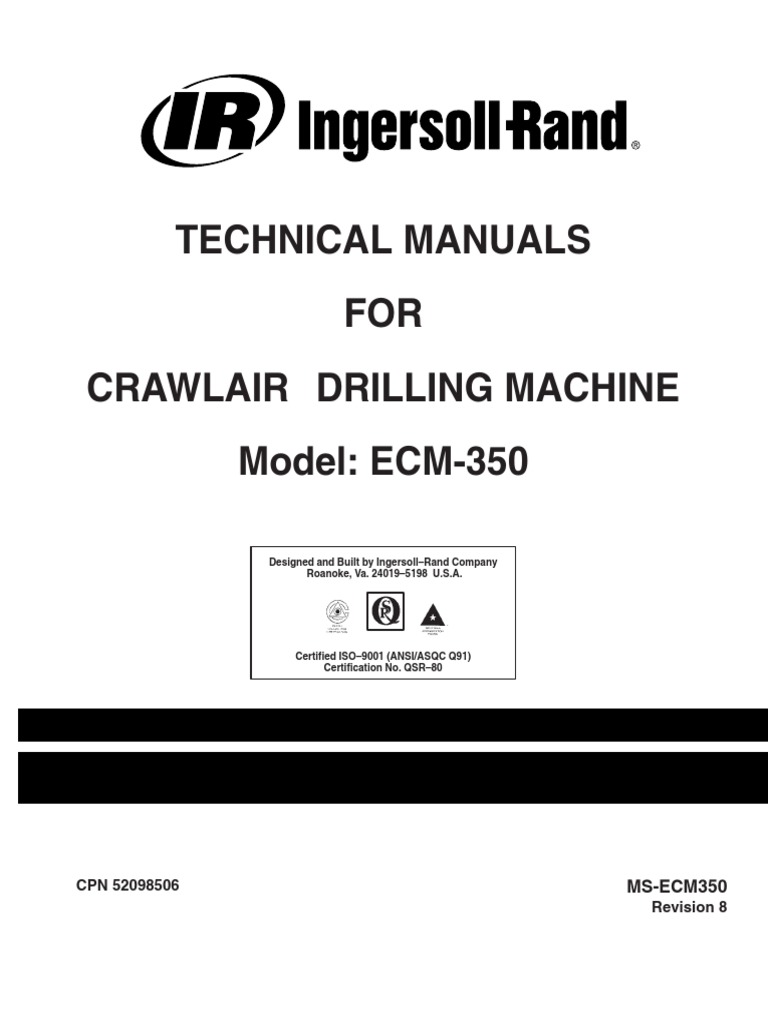 ECM-350 Drilling Machine Manual | PDF | Piston | Transmission (Mechanics)