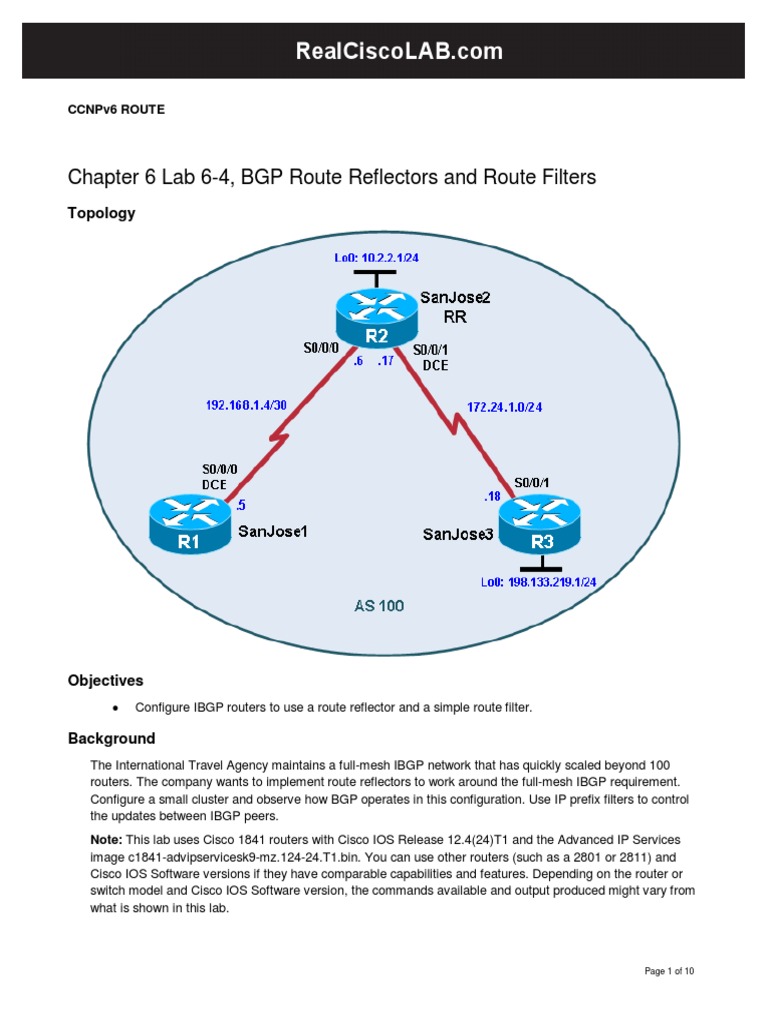 25-CCNP-Route BGP Route Reflectors and Route Filters | PDF | Router (Computing) | Routing