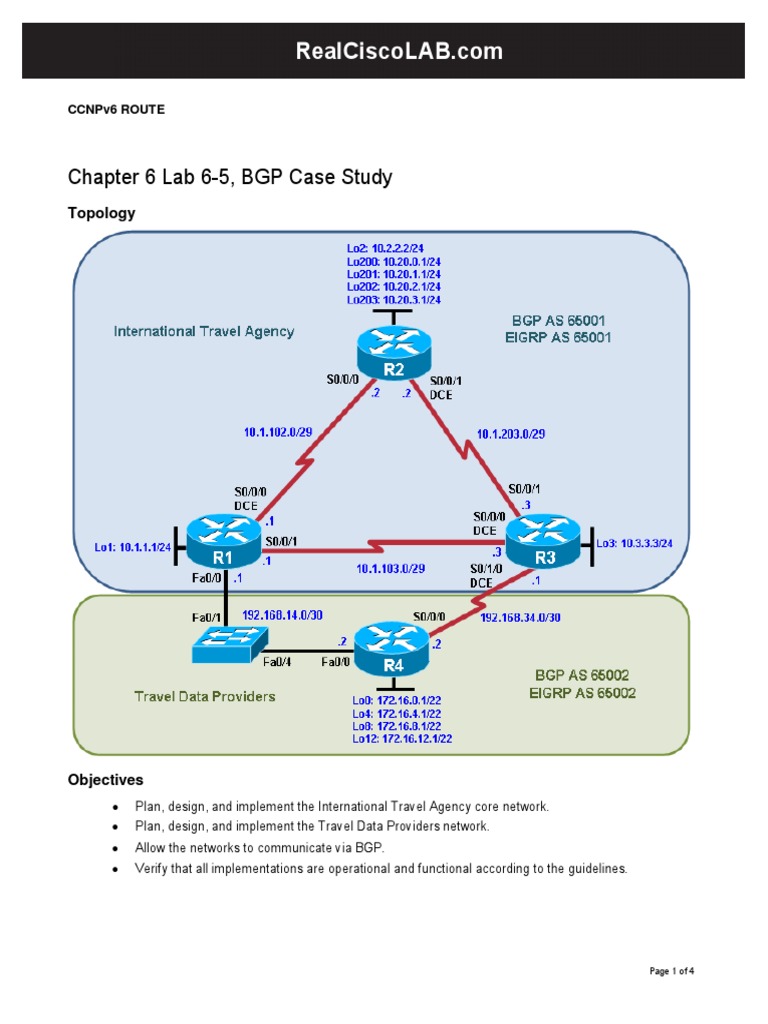 26-CCNP-Route BGP Case Study | PDF | Computer Network | Network Switch