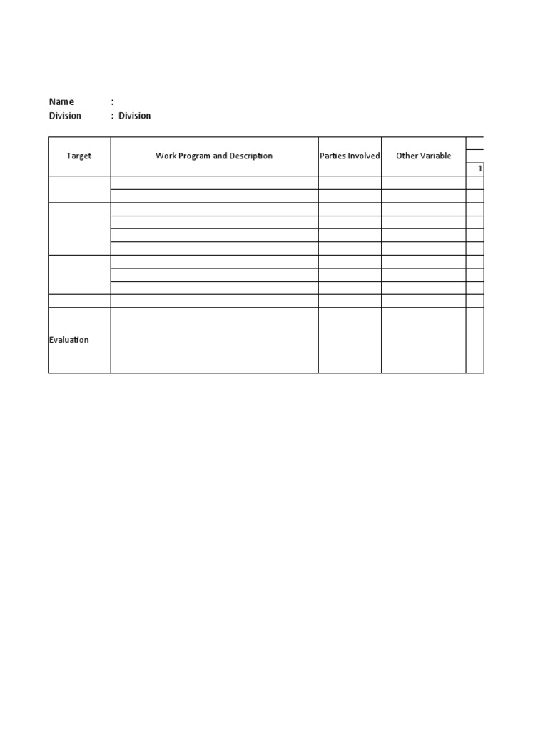 Form Program Kerja | PDF