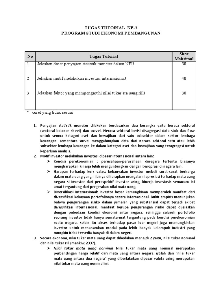 Tugas 3 - Ekonomi Moneter | PDF
