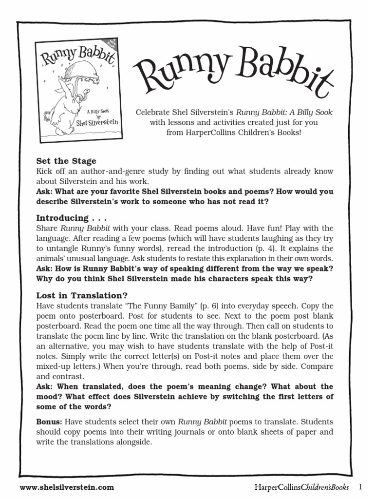 Runny Babbit | PDF | Poetry | Writing