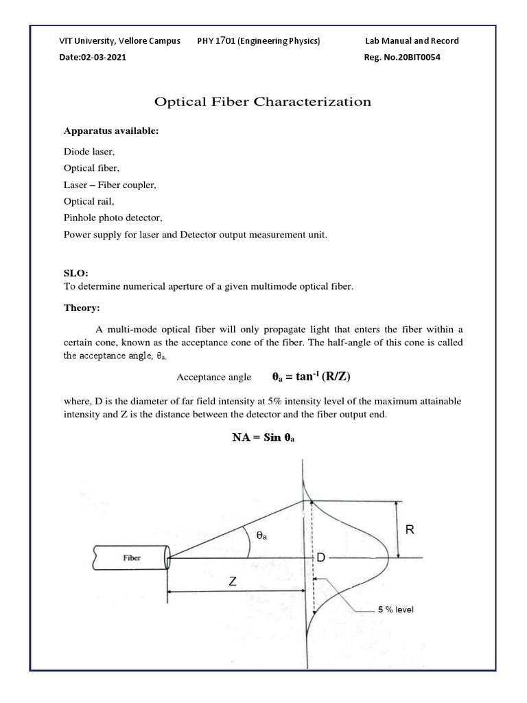 20bit0054 Phylab Exp2 | PDF | Optical Fiber | Atomic