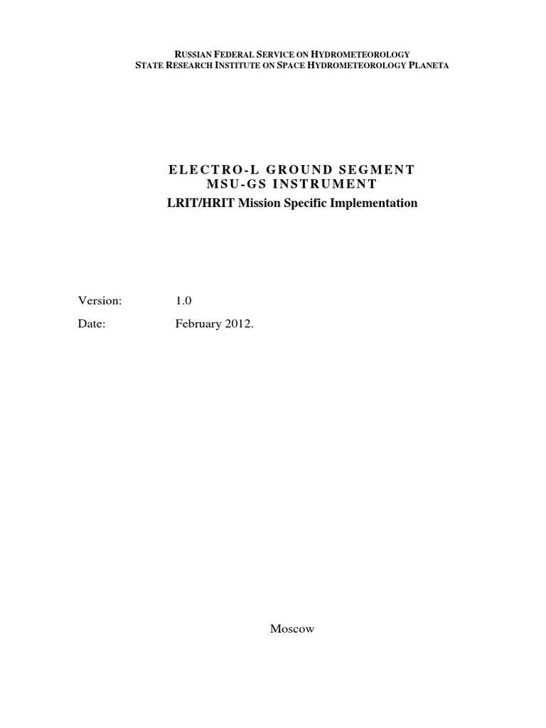 Electro-L Hrit Lrit Eng v1 0 | PDF | Data Compression | Network Packet