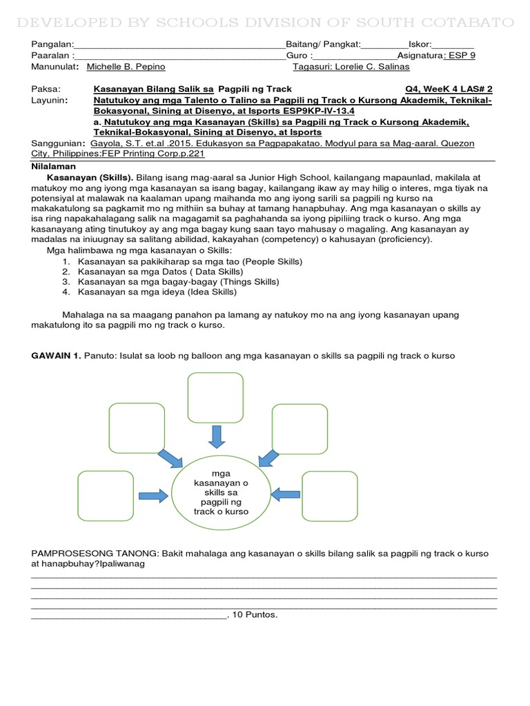 ESP9-Q4 Week-4-LAS-2 | PDF