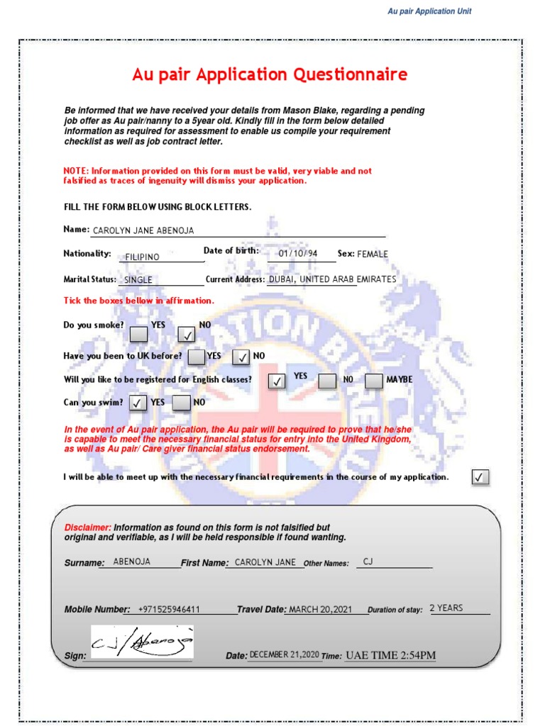 Au Application CJ | PDF