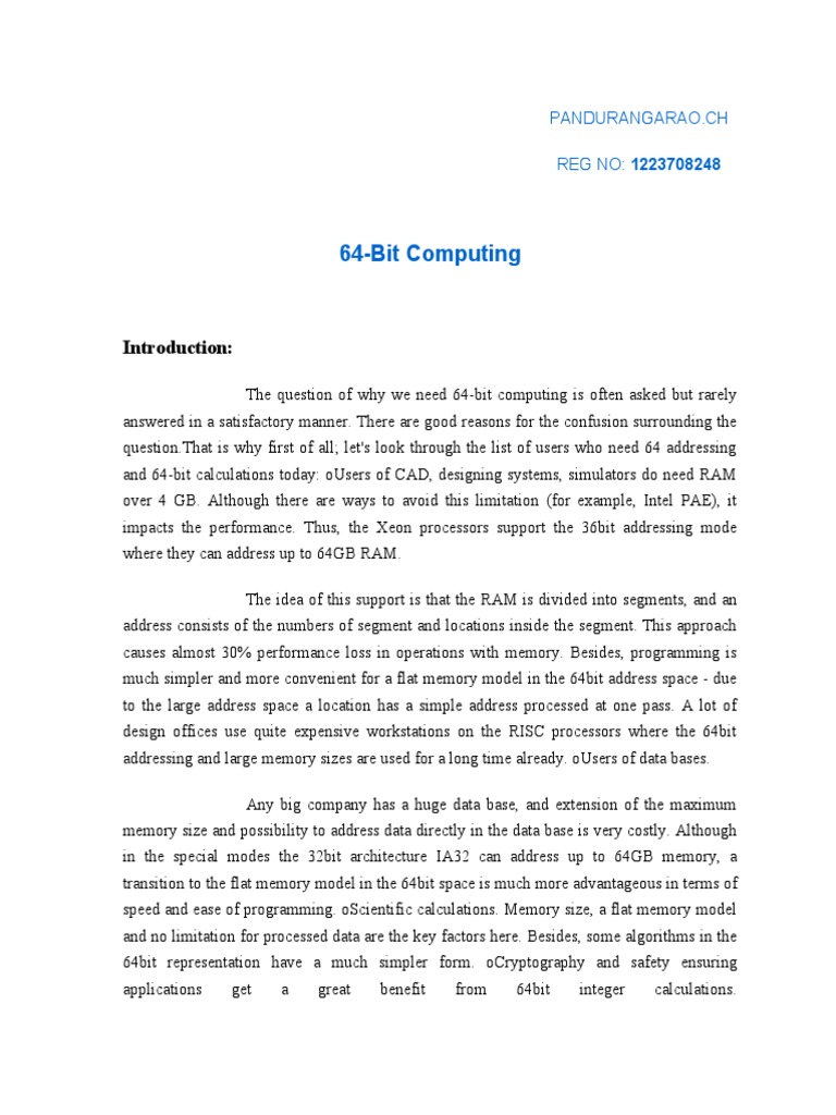 64 Bit | PDF | 64 Bit Computing | Central Processing Unit