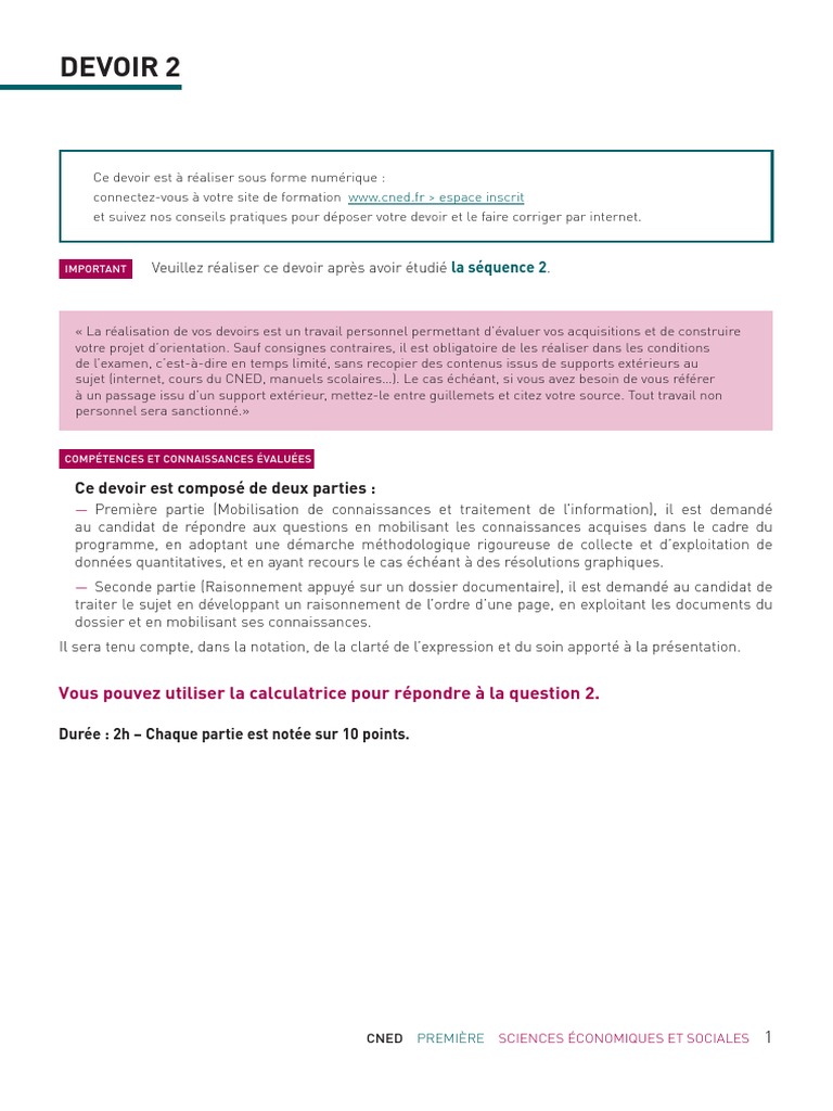 Devoir CNED - Sujet - Individus Et Société | PDF | Connaissances | Science