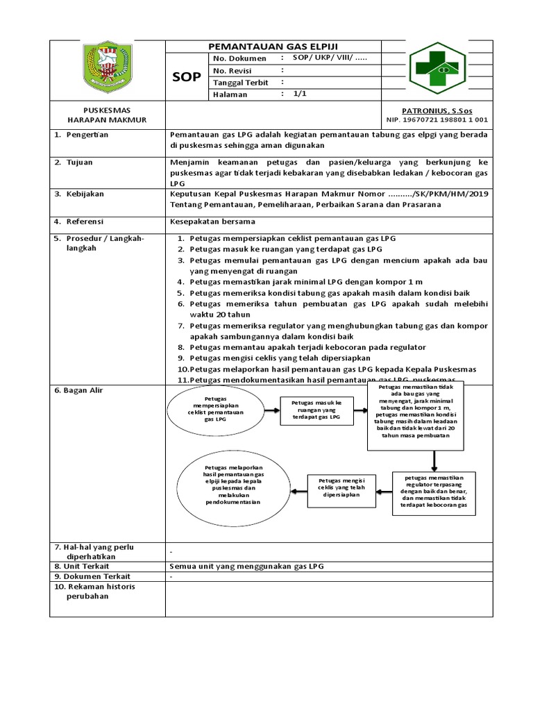 8.5.1.2 Sop Pemantauan Gas Elpiji | PDF