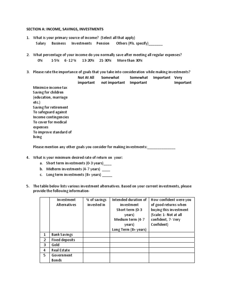 Section A: Income, Savings, Investments | PDF | Retirement | Investing
