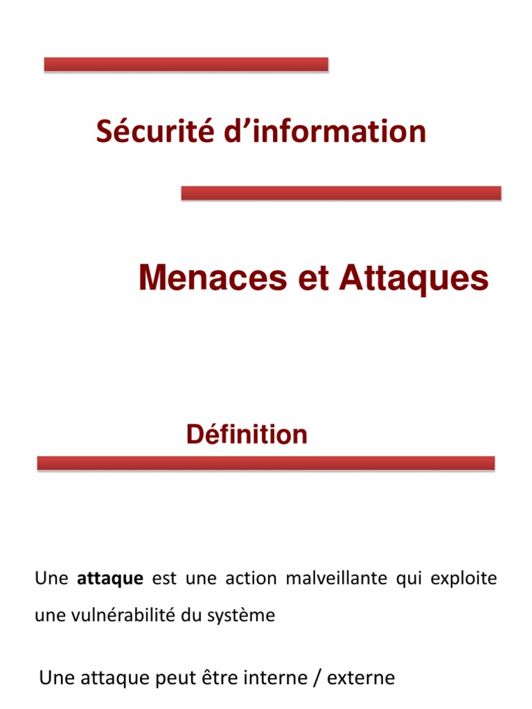 Menaces et Attaques en Sécurité Informatique | PDF | Logiciel ...