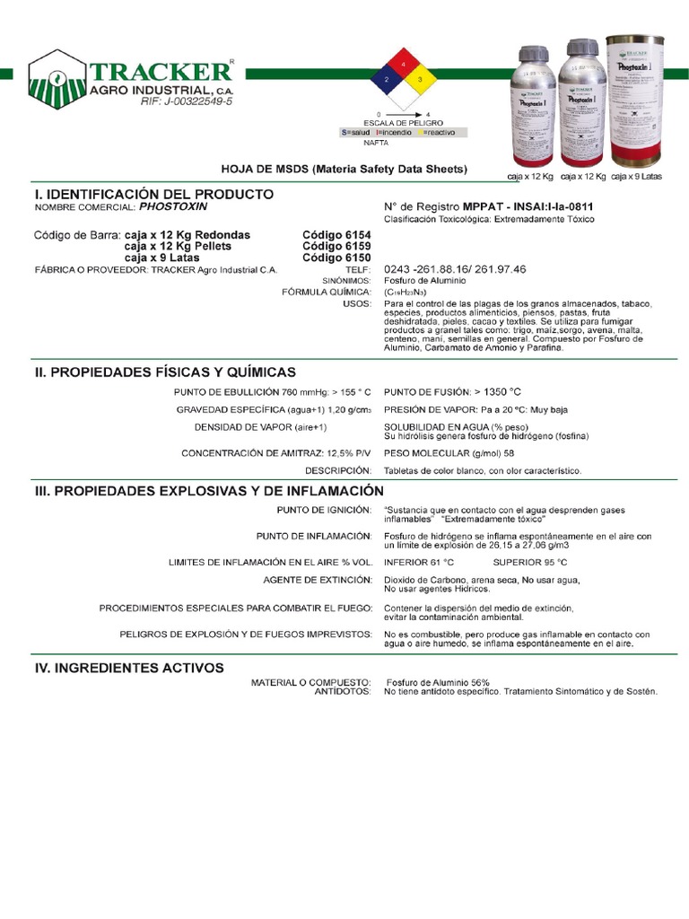 Hoja MSDS de La Fosfina | PDF