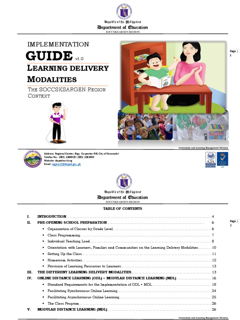 Implementation Guide For The Learning Delivery Modalities 3 | PDF ...