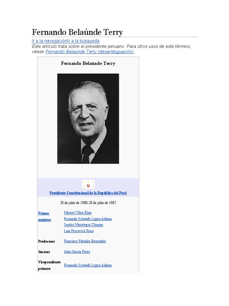 Fernando Belaúnde Terry | PDF | Elecciones | América del Sur