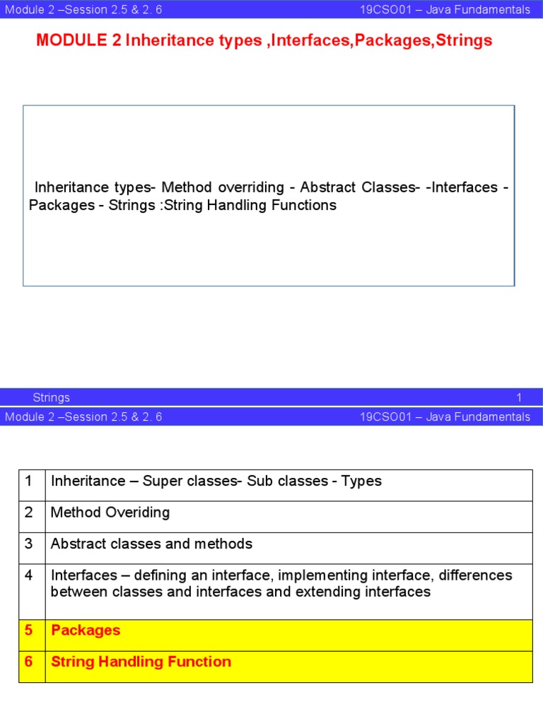 Session 2.5 & 2.6 Packages and Strings | PDF | Class (Computer Programming) | Method (Computer ...