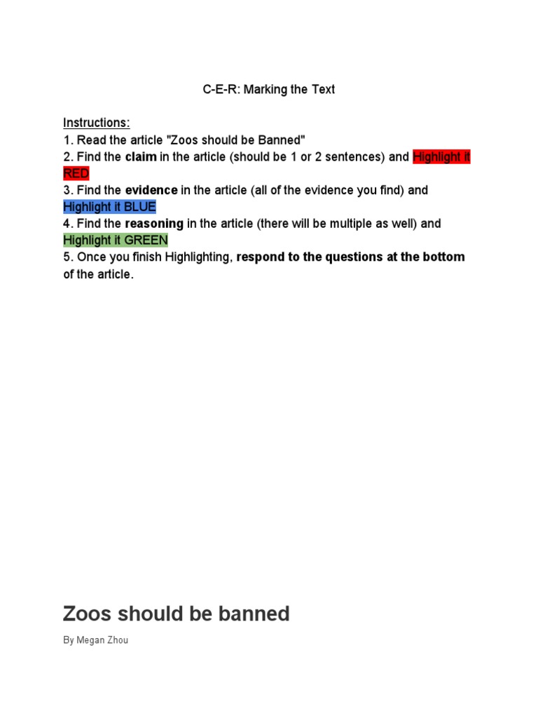 Reasons Against Zoos' Existence | PDF | Zoo | Animals And Humans