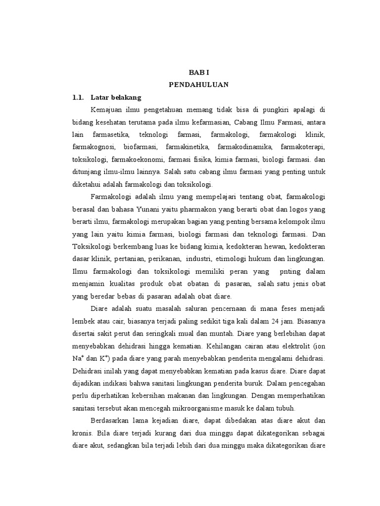 Bab 1 Antidiare | PDF | Kesehatan Holistik | Sains & Matematika