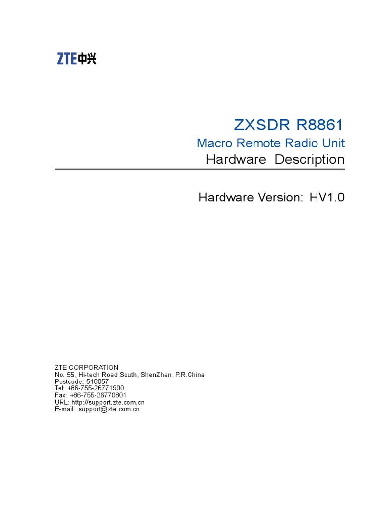 SJ-20130219085558-003-ZXSDR R8861 (HV1.0) Hardware Description | PDF ...