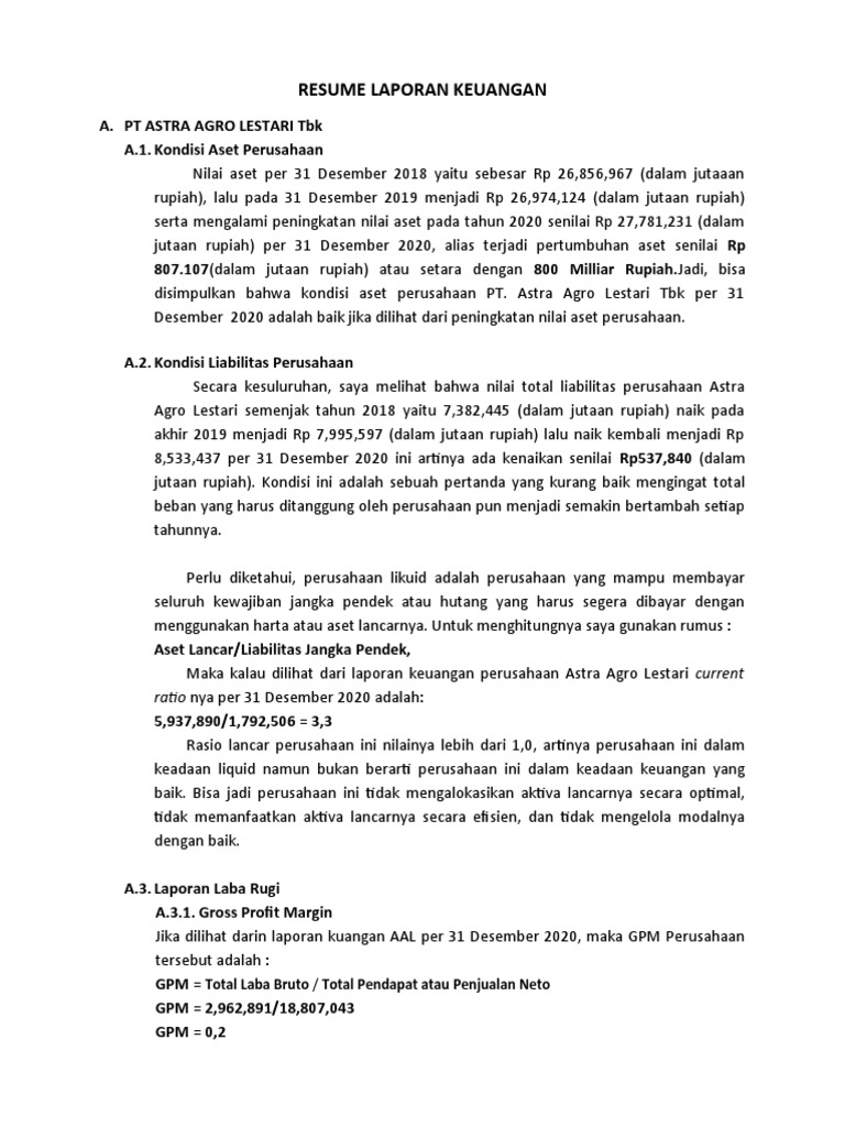 Resume Laporan Keuangan | PDF