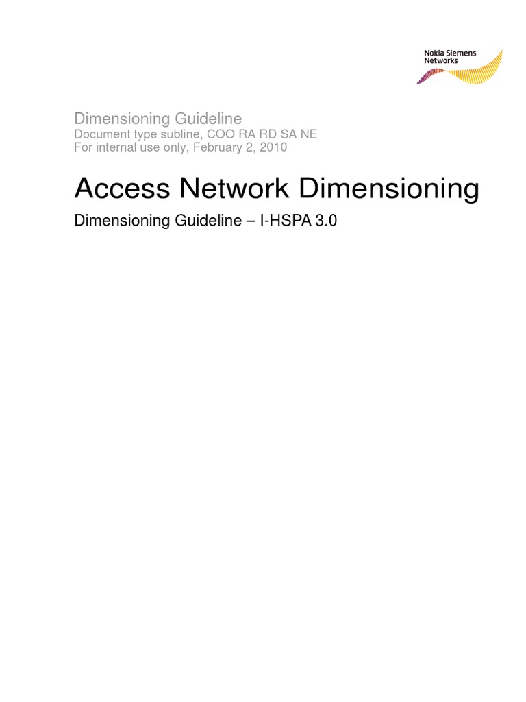 iHSPA 3 0 Access Dimensioning Guideline IUS v1.0 | PDF | High Speed Packet Access | Computer Network