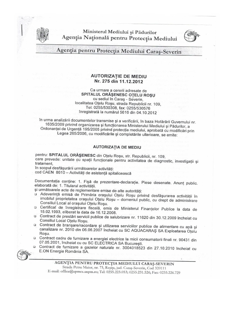 Autorizatie Mediu | PDF