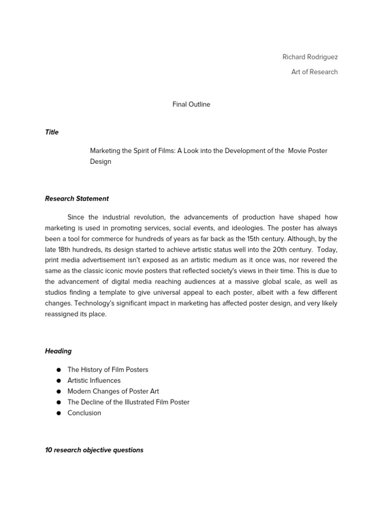 Outline - Richard Rodriguez | PDF | Poster | Mass Media