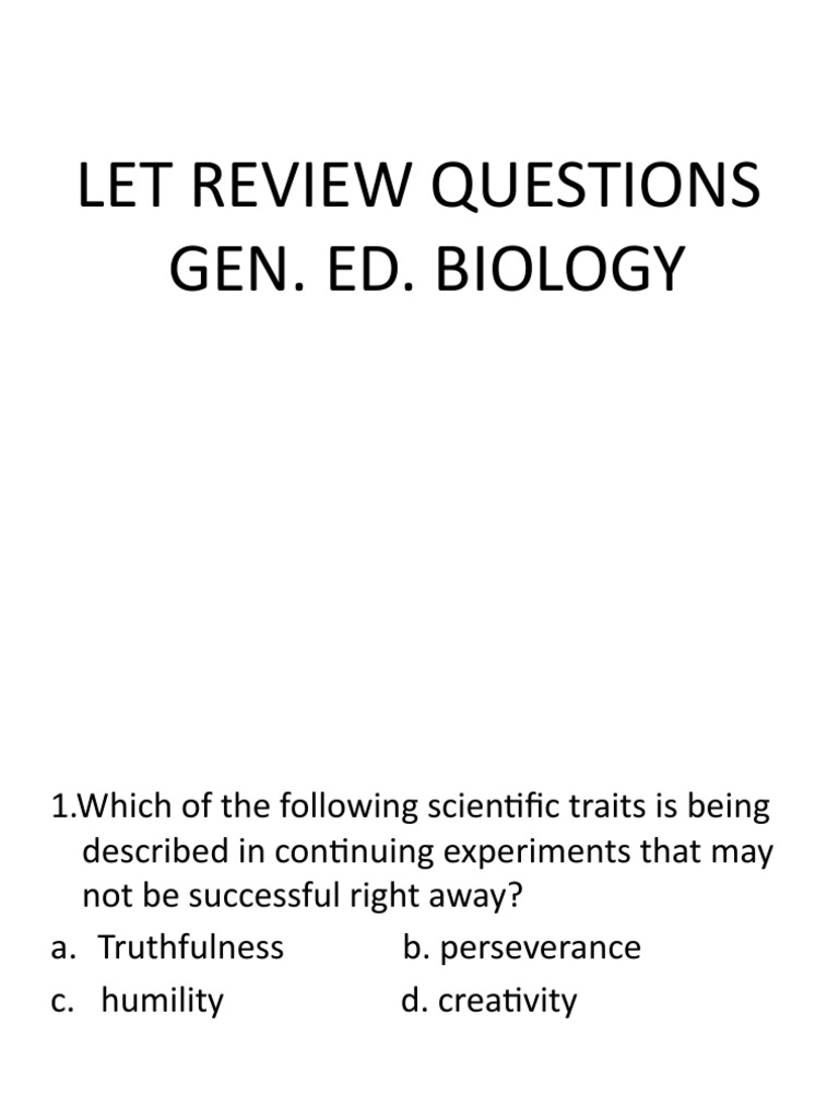 Let Review Questions Gen. Ed. Biology | Download Free PDF | Dominance ...