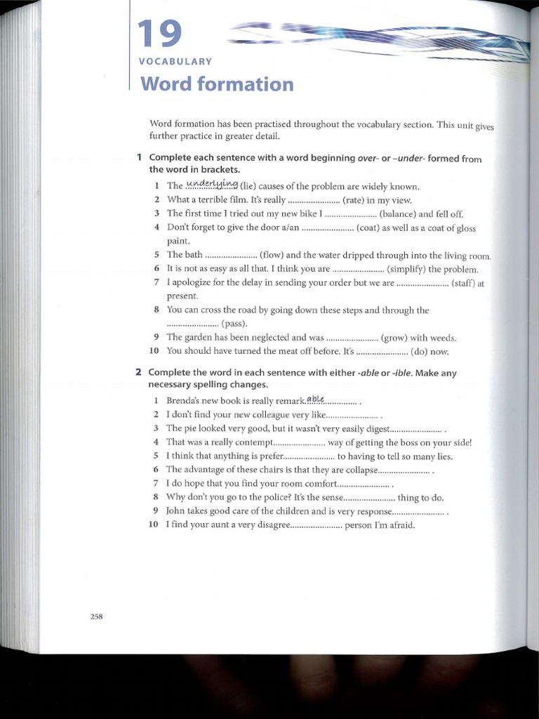 WORD FORMATION Vocabulary 19 | PDF