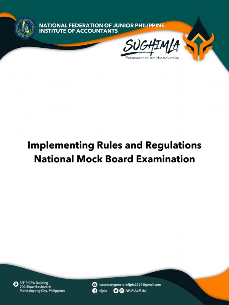 Implementing Rules and Regulations for the National Mock Board ...
