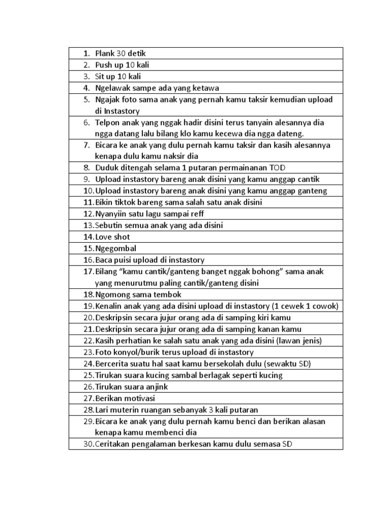 Tantangan Seru dan Kocak untuk Teman-Teman | PDF | Seni | Kesehatan Holistik