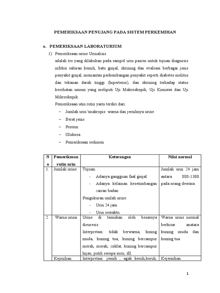 Pemeriksaan Penujang Pada Sistem Perkemi | PDF