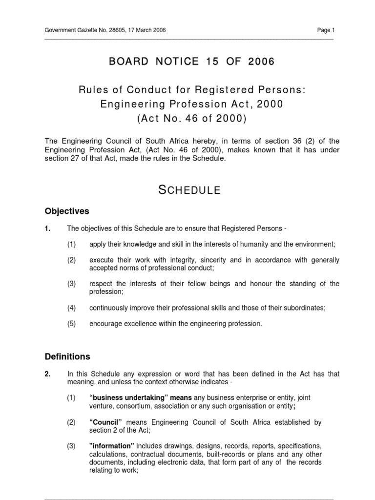 ECSA Code of Conduct for Engineers | PDF | Law