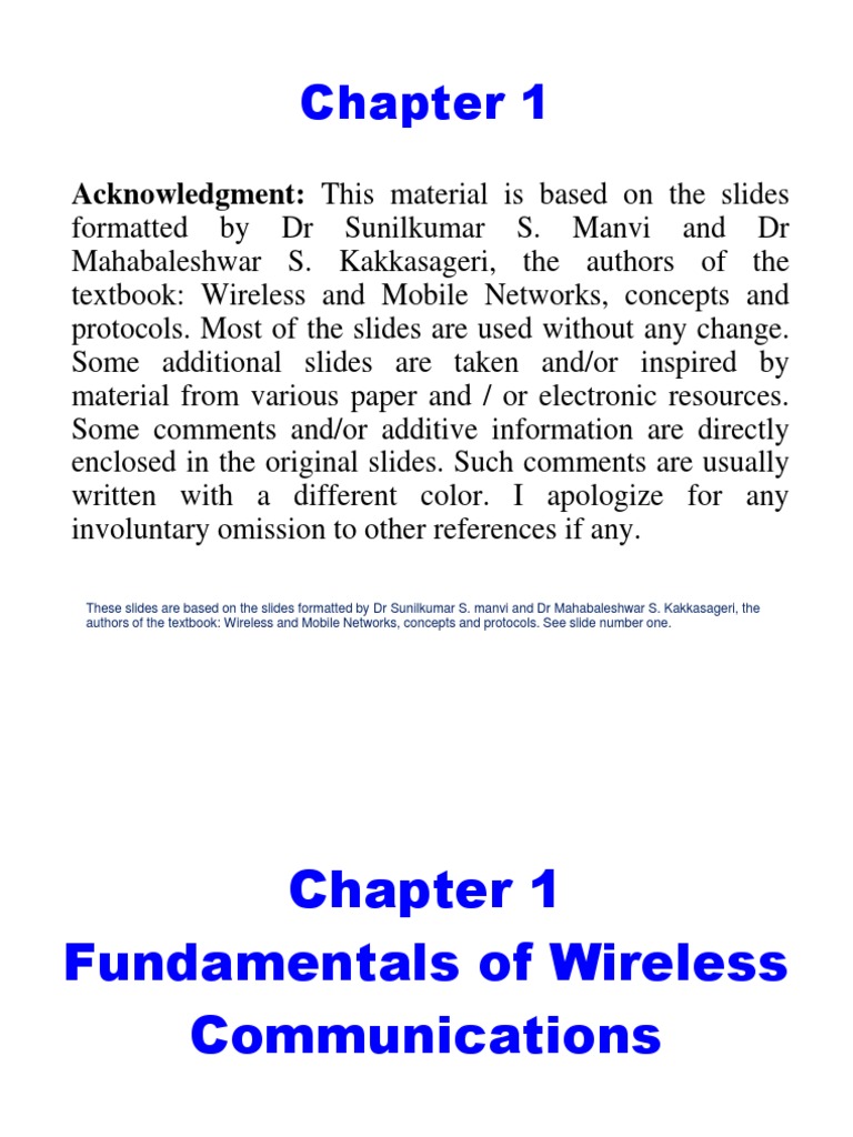 Module 1 Fundamentals | PDF | Channel Access Method | Cellular Network