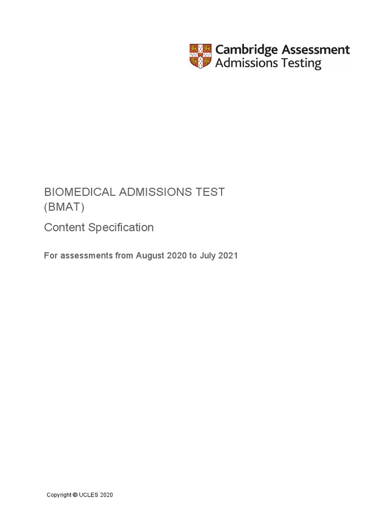 Bmat Test Specification | PDF | Genetics | Gene