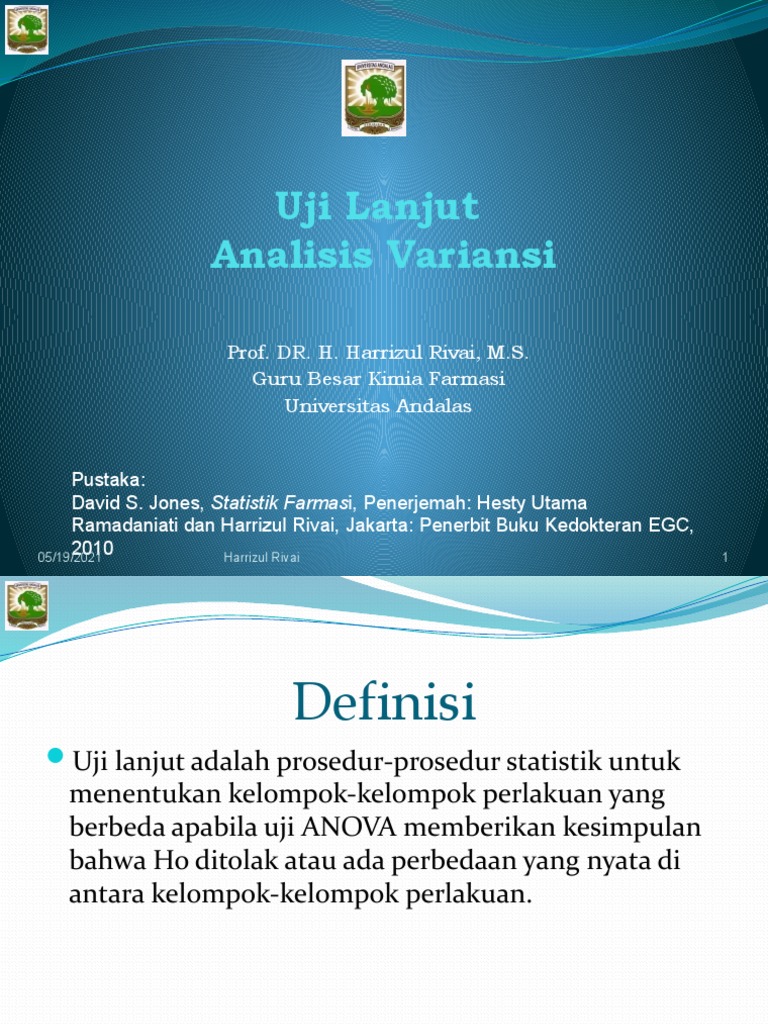 Uji Statistik Lanjut untuk Farmasi | PDF