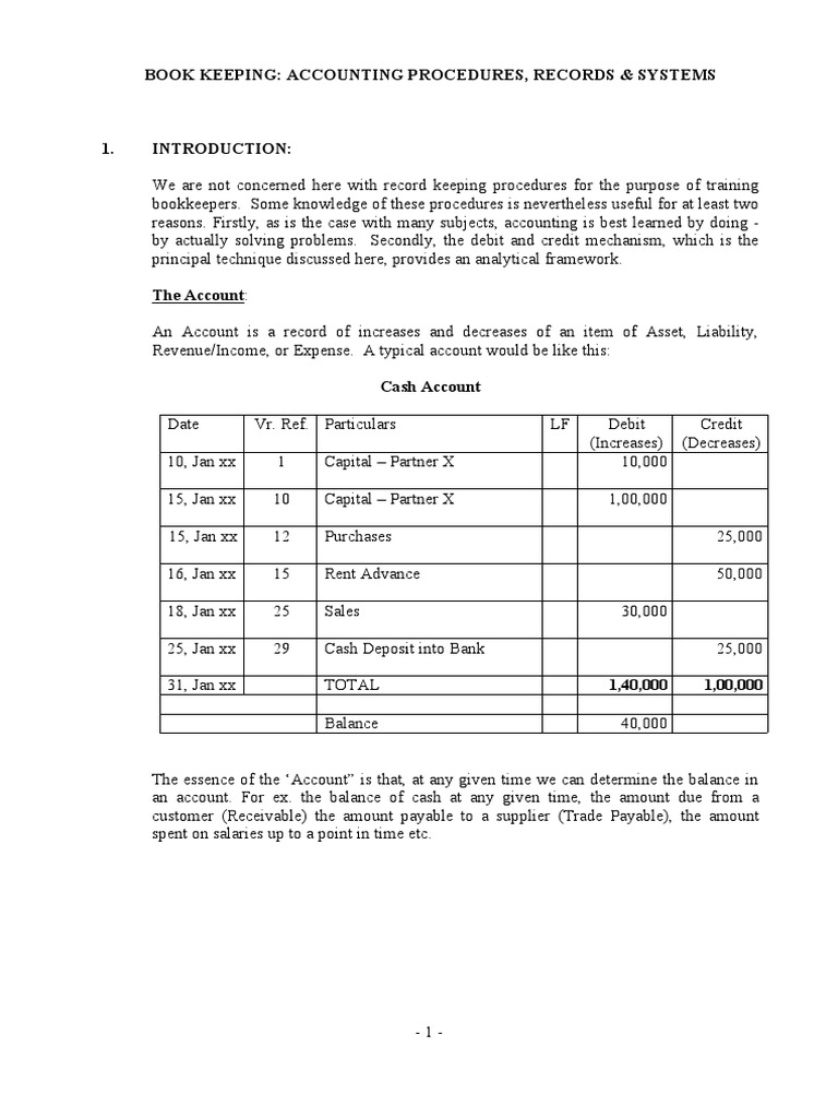 Book Keeping Process | PDF | Debits And Credits | Bookkeeping
