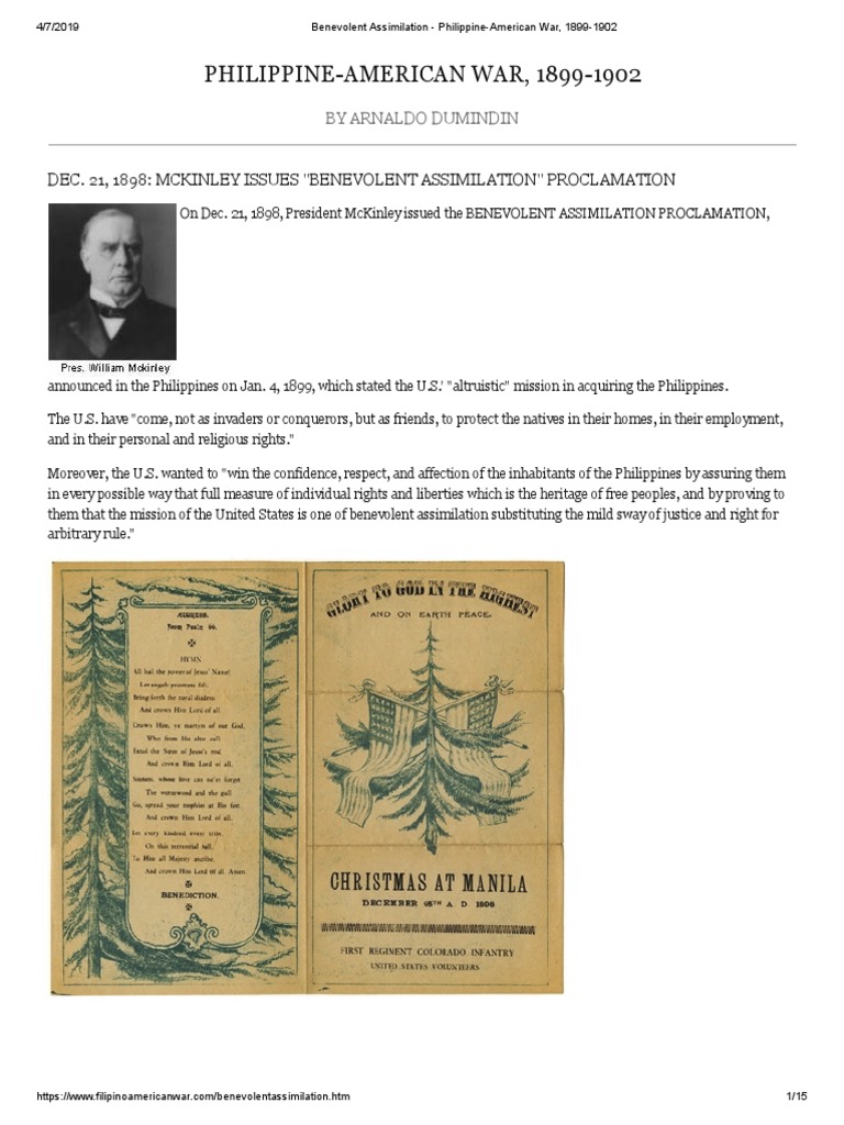 Dumindin, Arnaldo - Benevolent Assimilation - Philippine-American War ...