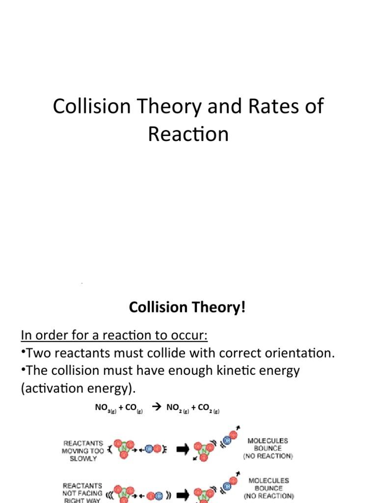 Collision Theory and Reaction Rates | PDF
